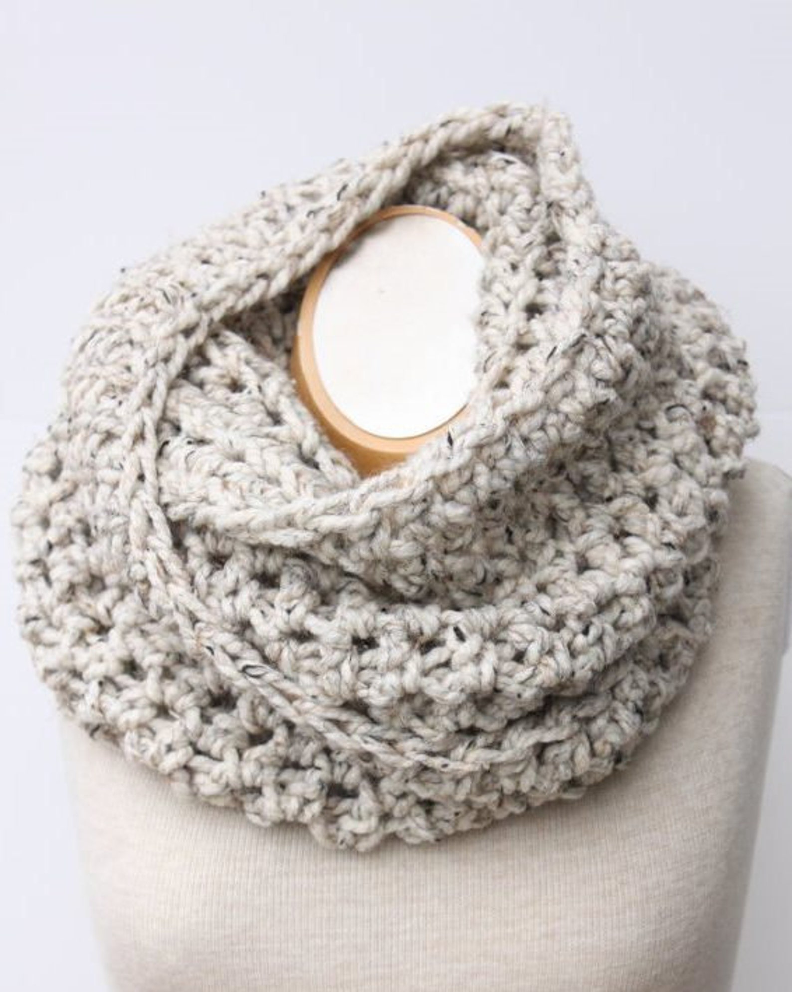 Chunky Infinity Scarf Knit Wool Scarf Wool Scarf THE - Etsy