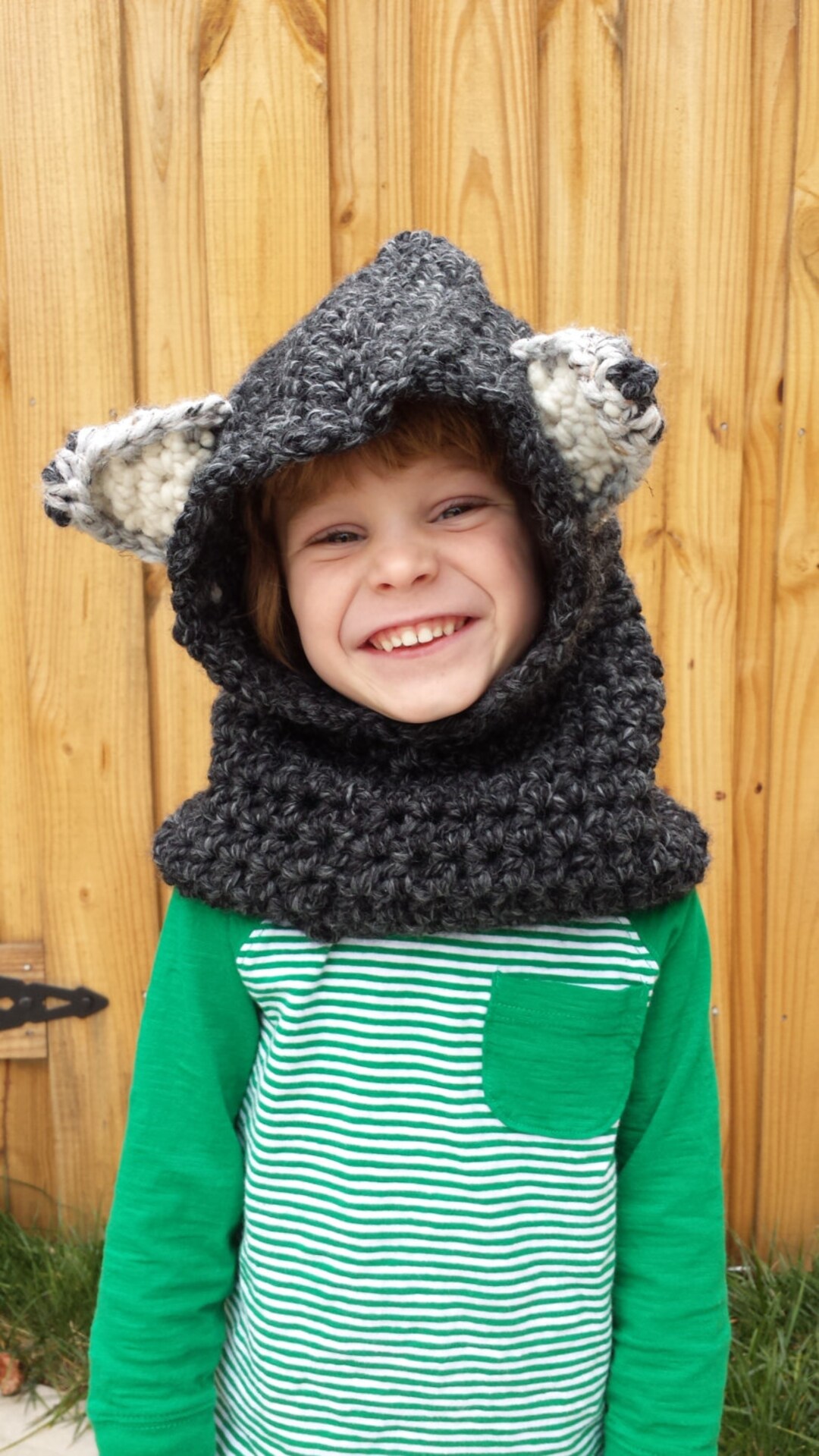 Knit Wolf Hoodie Cowl, Lambswool Blend, Kids & Adult Costume - Etsy