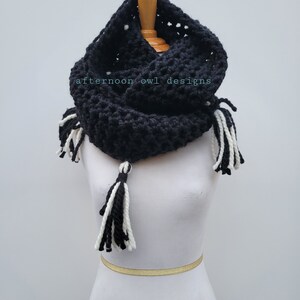 Wednesday Addams Inspired Snood Enid Scarf Infinity Scarf With Black ...