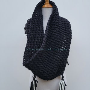 Wednesday Addams Inspired Snood Enid Scarf Infinity Scarf With Black ...