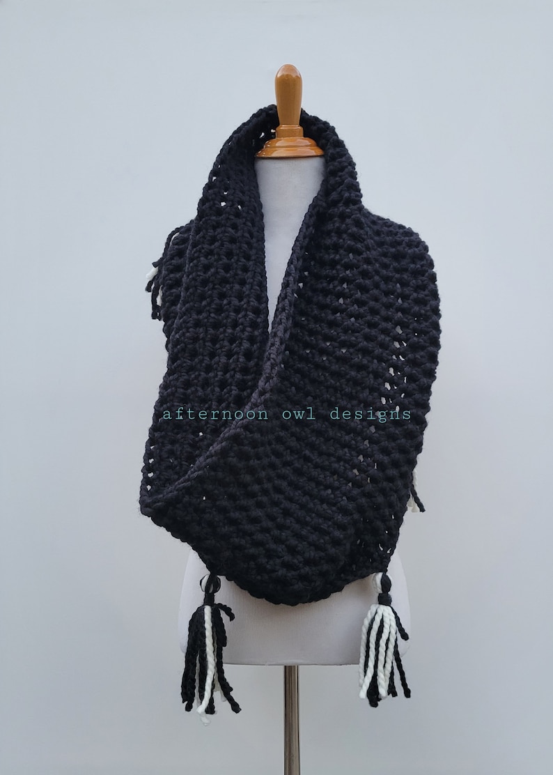 Wednesday Addams Inspired Snood Enid Scarf Infinity Scarf With - Etsy