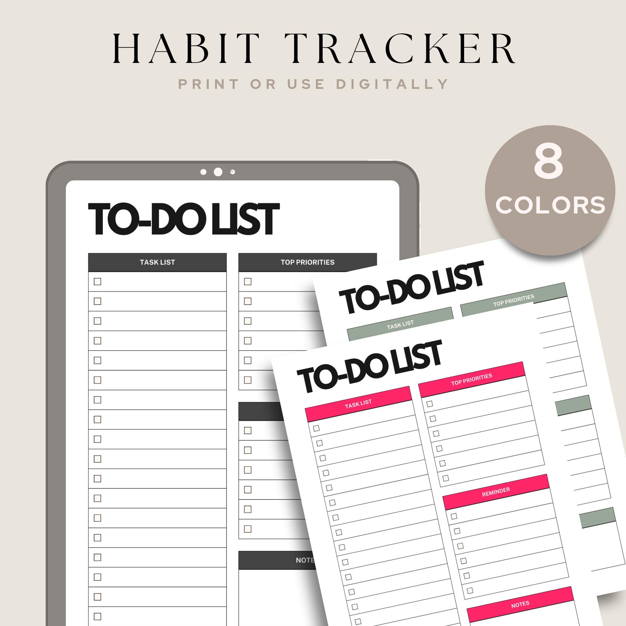 Printable To-do List Bundle - Digital Download in 8 Colors - Perfect ...