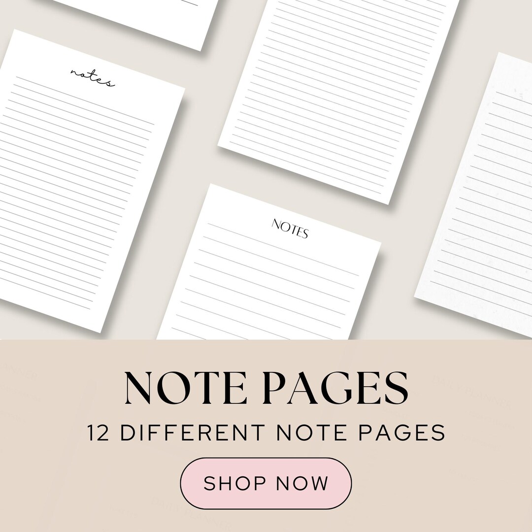 Printable Note Pages: Lined, Grid & Dotted (digital Download) - Etsy