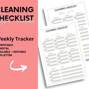 Cleaning Checklist Editable Fillable Digital Printable for Goodnotes ...