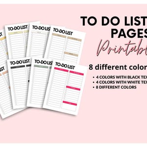 Printable To-do List Bundle Digital Download in 8 Colors Perfect for ...