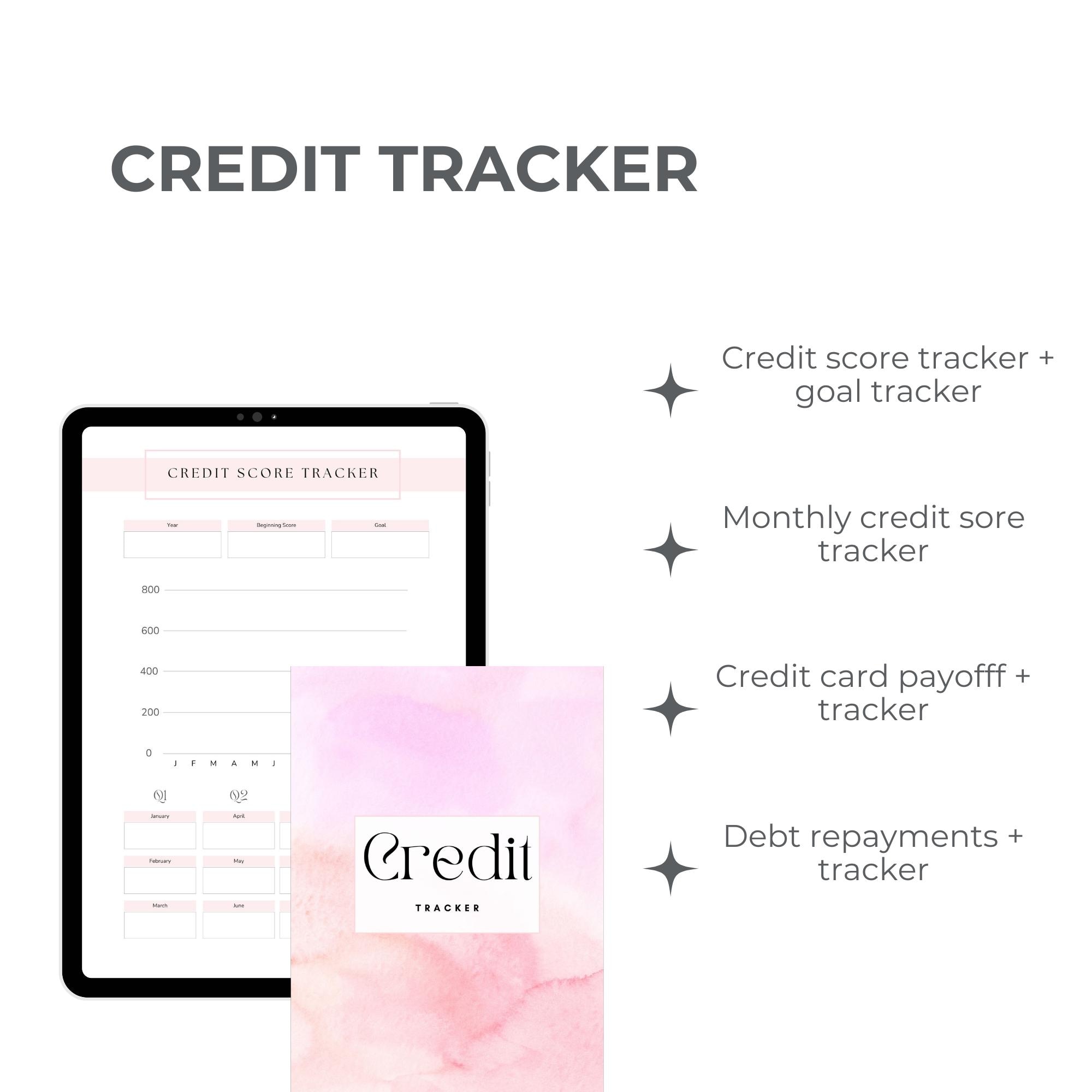 Credit Tracker Printable + Digital | Monitor and Boost Your Credit ...