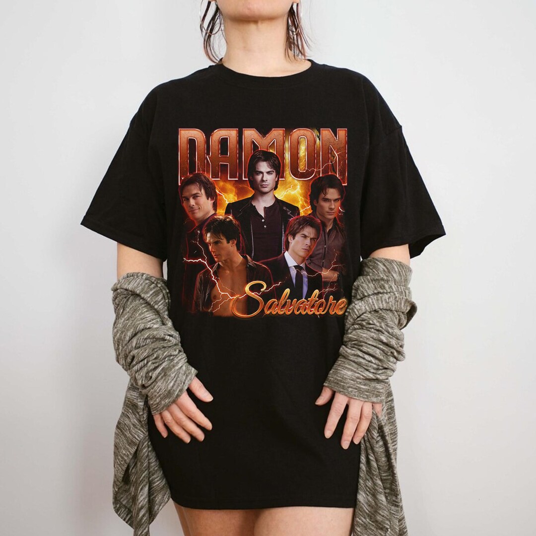 DAMON SALVATORE Retro Shirt, Damon Salvatore Bootleg T-shirt, Vintage ...