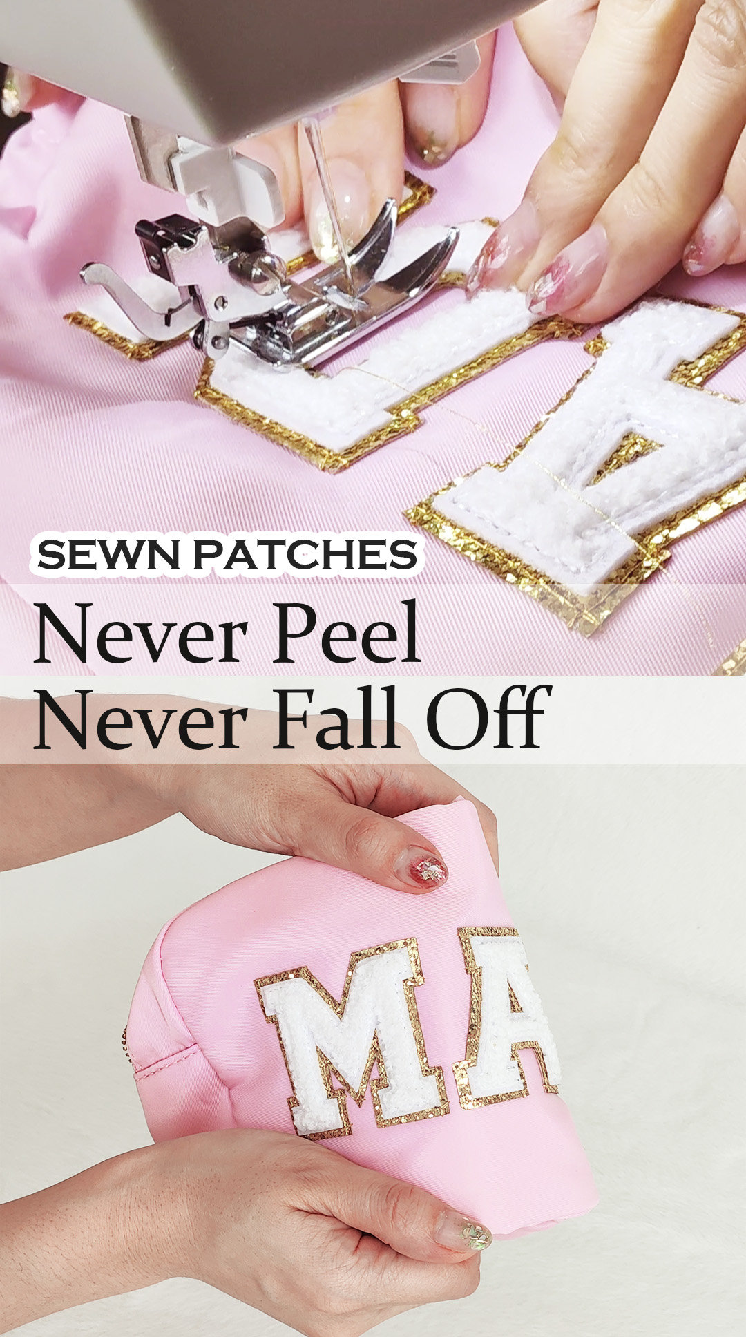 Sewn Patches Backpack Personalized Nylon Backpack With Patch Chenille ...