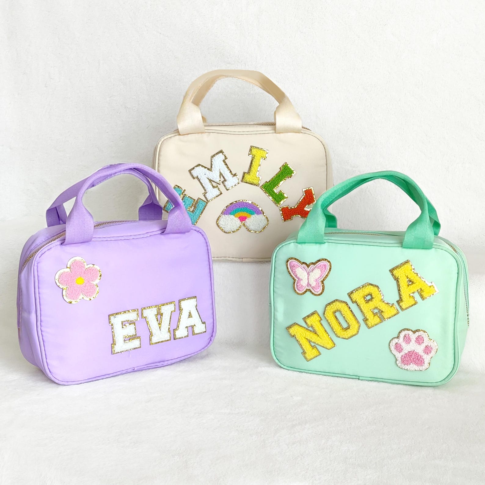 Personalized Lunch Box Bag Custom Lunchbox With Patches for School Kids ...