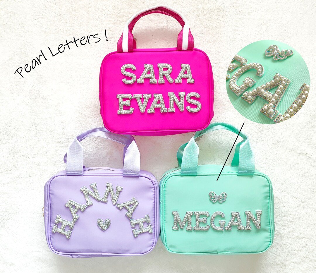 Pearl Letters Lunch Bag Personalized Custom Lunchbox With Patches ...