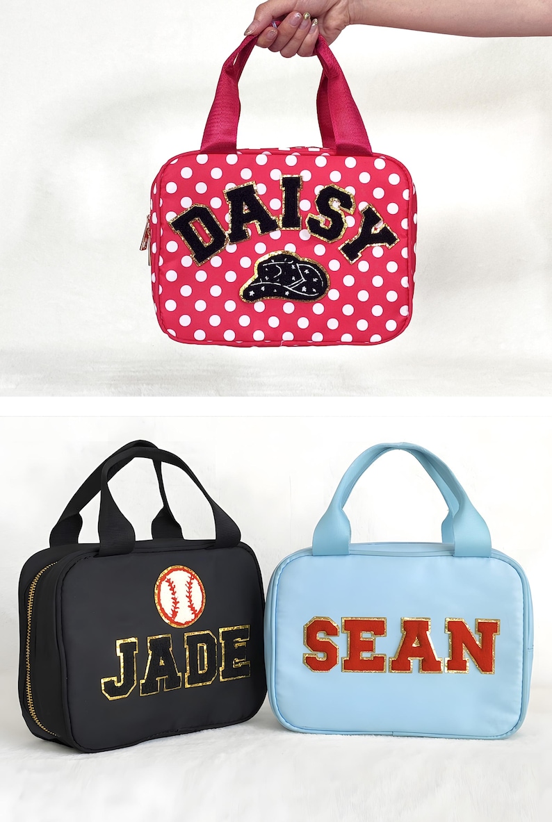 Personalized Lunch Box Bag Custom Lunchbox With Patches for School Kids ...