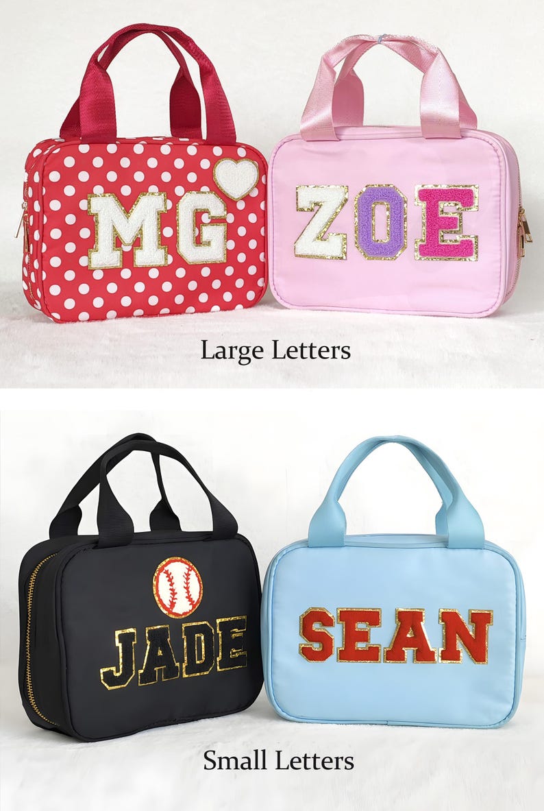 Personalized Lunch Box Bag Custom Lunchbox With Patches School Kids ...