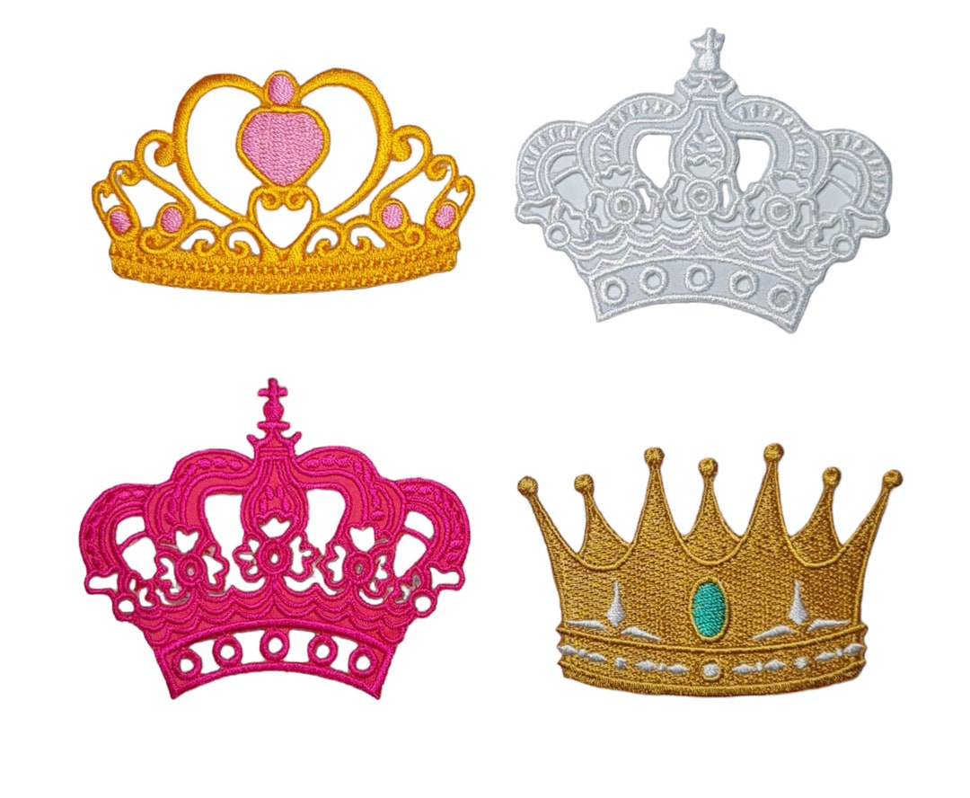 Crown Imperial King Queen Patches Princess Queen Crown Iron on Patch Applique DIY Shirt Clothing ...
