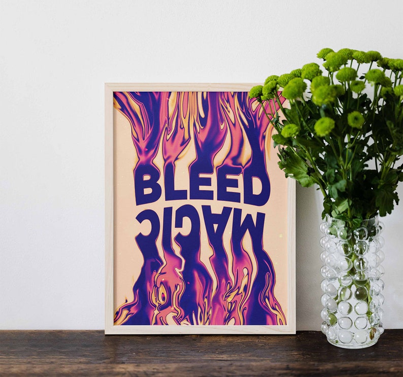 Bleed Magic Poster, Psychedelic and Vibrant Wall Art, Printable Music ...