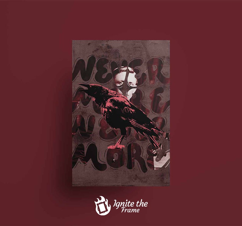 The Raven Digital Poster, Gothic and Dark Wall Art, Printable Literary ...