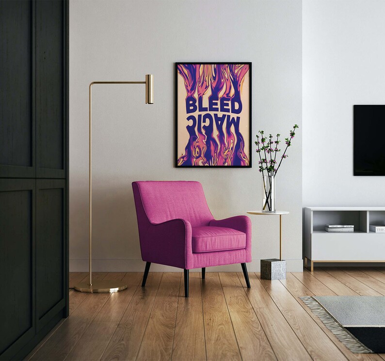 Bleed Magic Poster, Psychedelic and Vibrant Wall Art, Printable Music ...