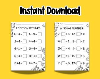 Set of Digital Files, My First Additions and Subtractions, Math ...