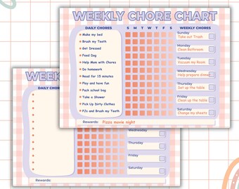 Editable Reward Chart for Kids Printable Kids Daily Weekly ...
