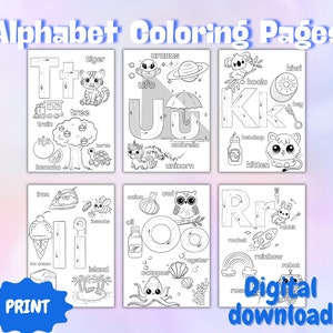 26 Alphabet Coloring Pages for Kids Printable ABC Worksheets PDF Files ...