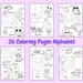 26 Coloring Pages for Kids Alphabet Printable Files for Children PDF ...