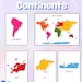 Montessori World Map CONTINENTS Educational Preschool Coloring Pages ...