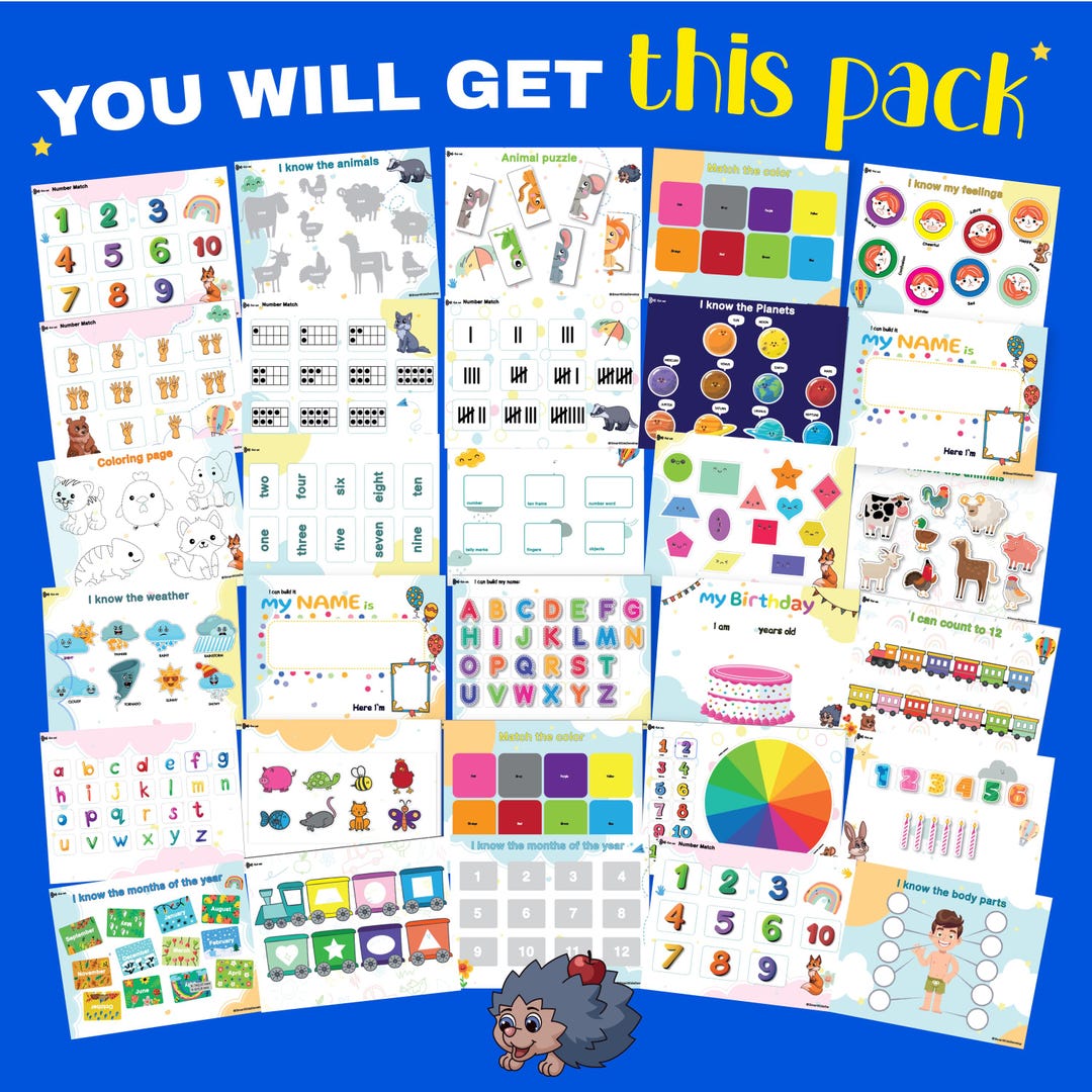 Printable Toddler Busy Book, Quiet Book, Montessori Materials Preschool ...