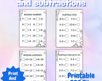 Set of Digital Files, My First Additions and Subtractions, Math ...