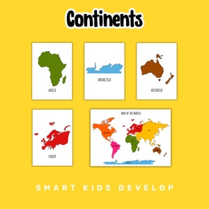 CONTINENTS Educational Preschool Materials Coloring Pages Homeschool ...