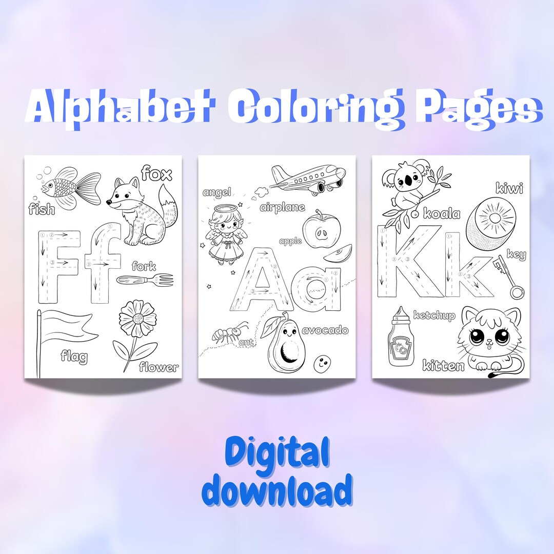 26 Alphabet Coloring Pages for Kids Printable ABC Worksheets PDF Files ...