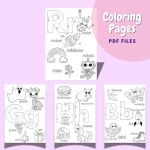 26 Coloring Pages for Kids Alphabet Printable Files for Children PDF ...