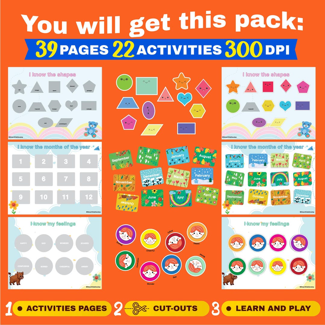 Printable Toddler Busy Book, Quiet Book, Montessori Materials Preschool ...