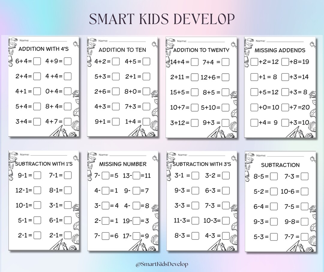 My First Additions and Subtractions, Math Exercises for Children, 41 ...