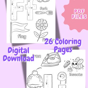 26 Coloring Pages for Kids Alphabet Printable Files for Children PDF ...