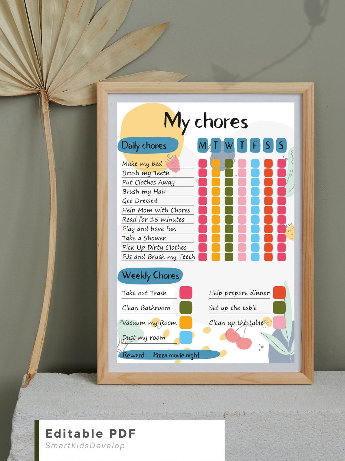 Tableau des tâches ménagères pour les enfants Imprimable Tableau des ...