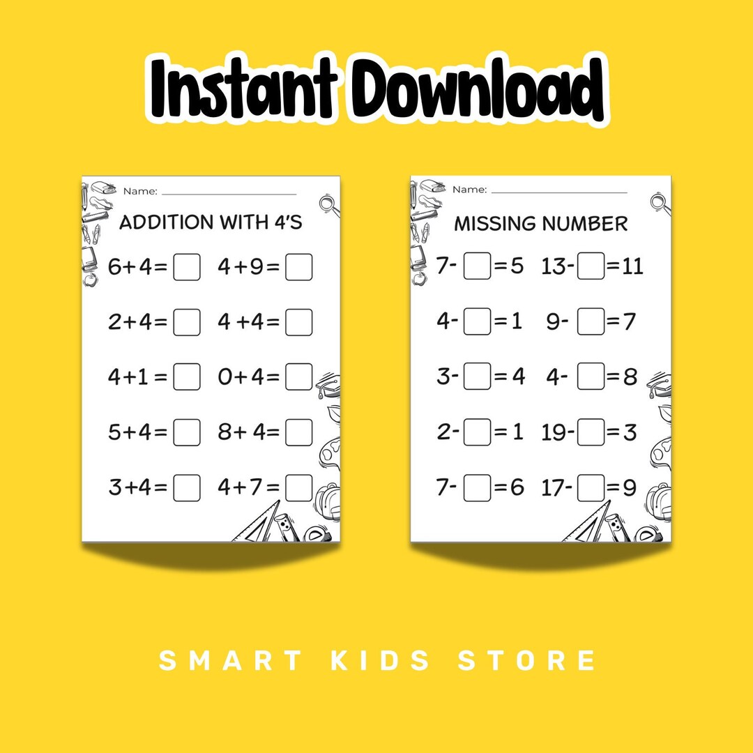 Set of Digital Files, My First Additions and Subtractions, Math ...