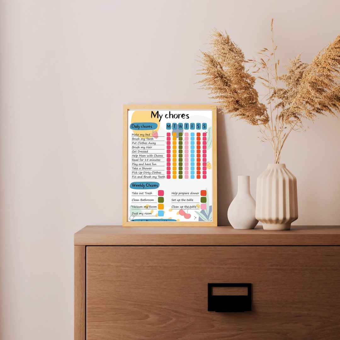Tableau des tâches ménagères pour les enfants Imprimable Tableau des ...