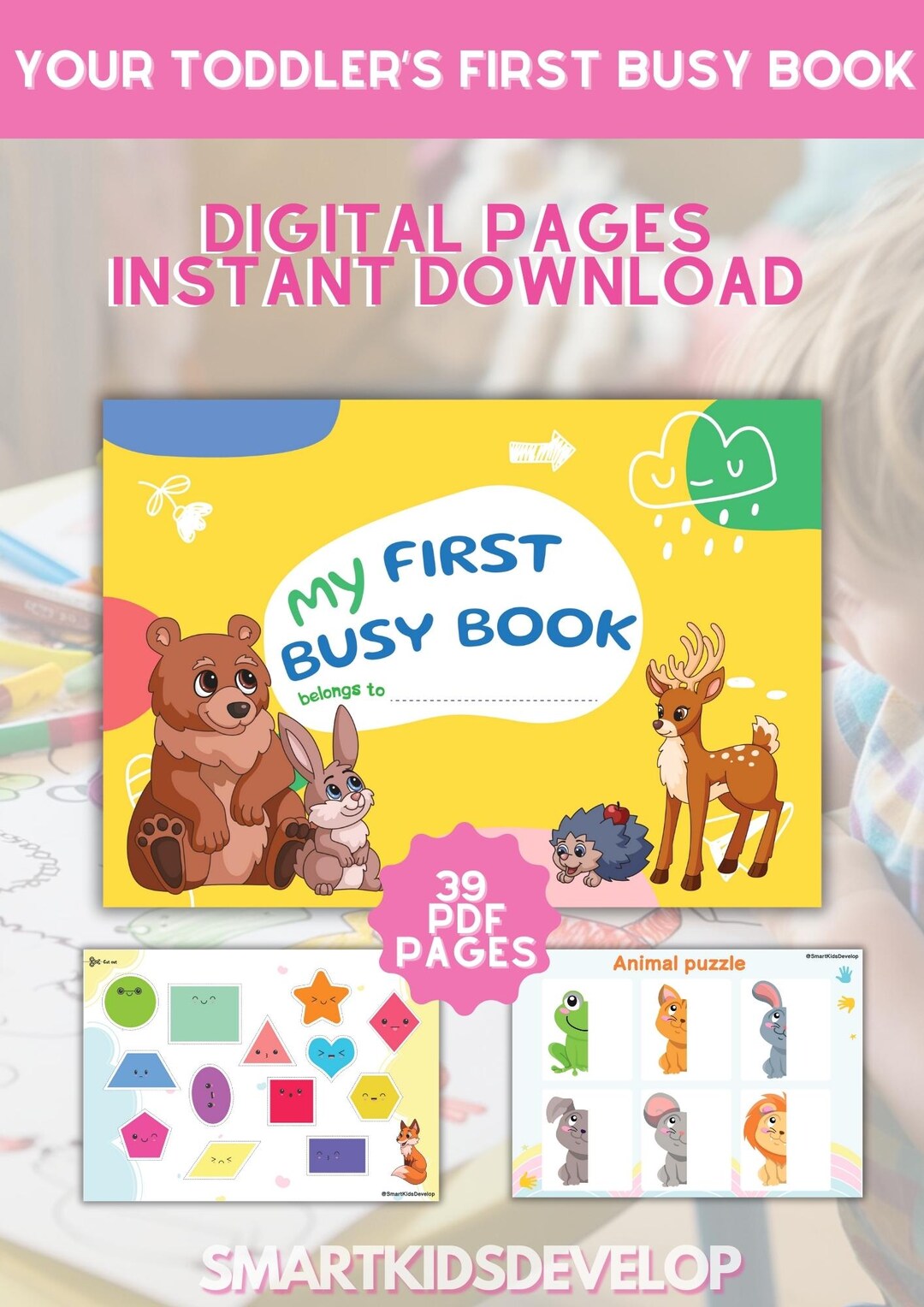 Toddler Busy Book, Printable Quiet Book, Montessori Materials Preschool ...