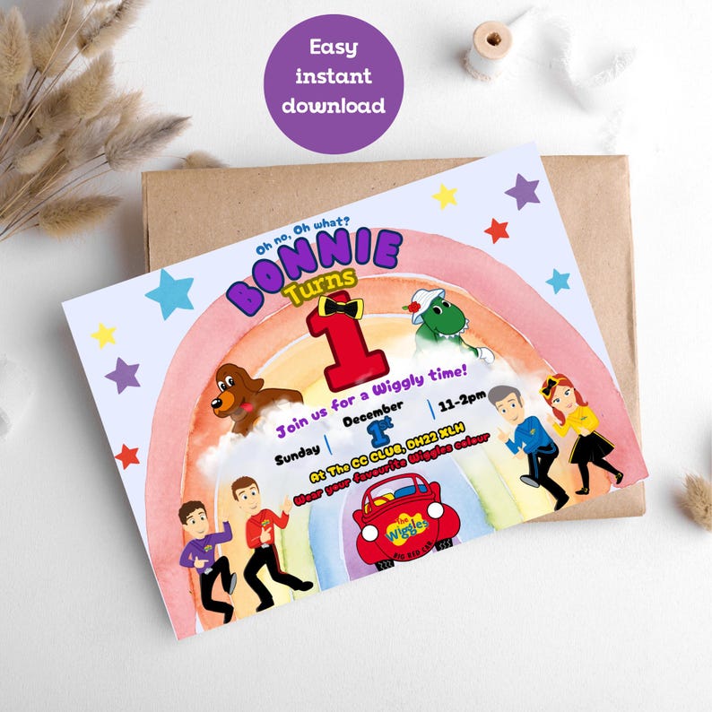 The Wiggles Birthday Party Invite, Wiggles Printable Birthday ...