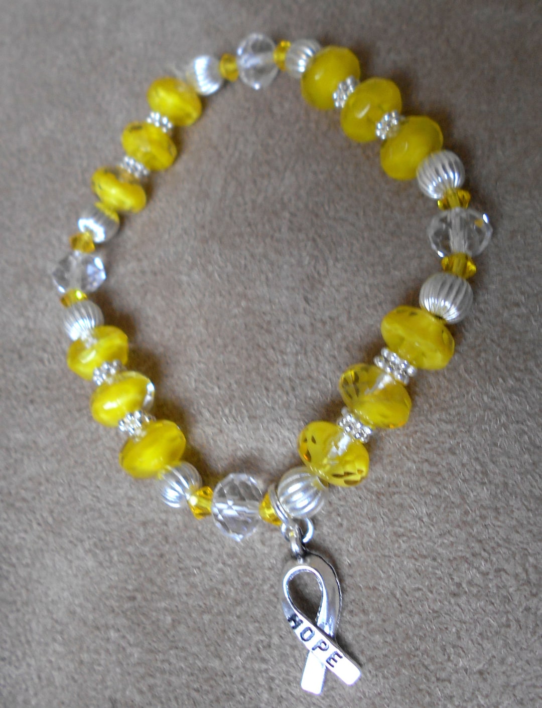 Yellow Awareness Stretch Bracelet for Bladder Cancer, Sarcoma, and ...