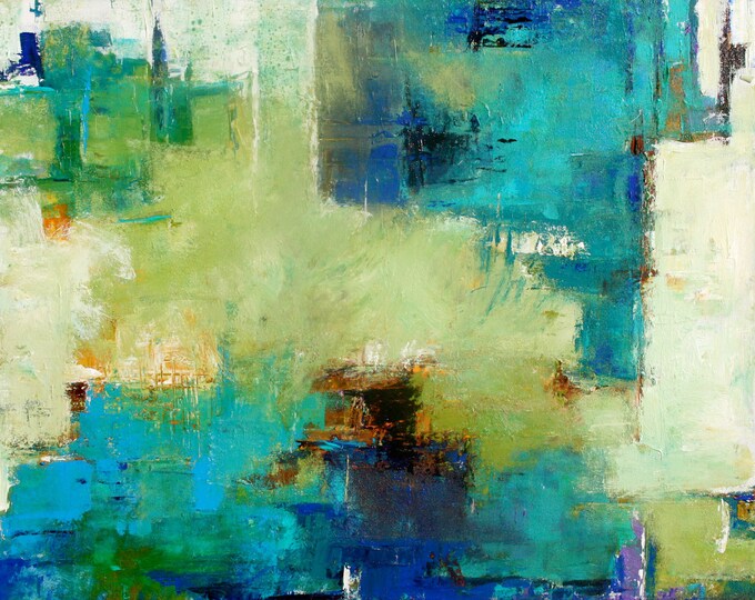 ABSTRACT Painting ORIGINAL Art BLUE supple - Etsy