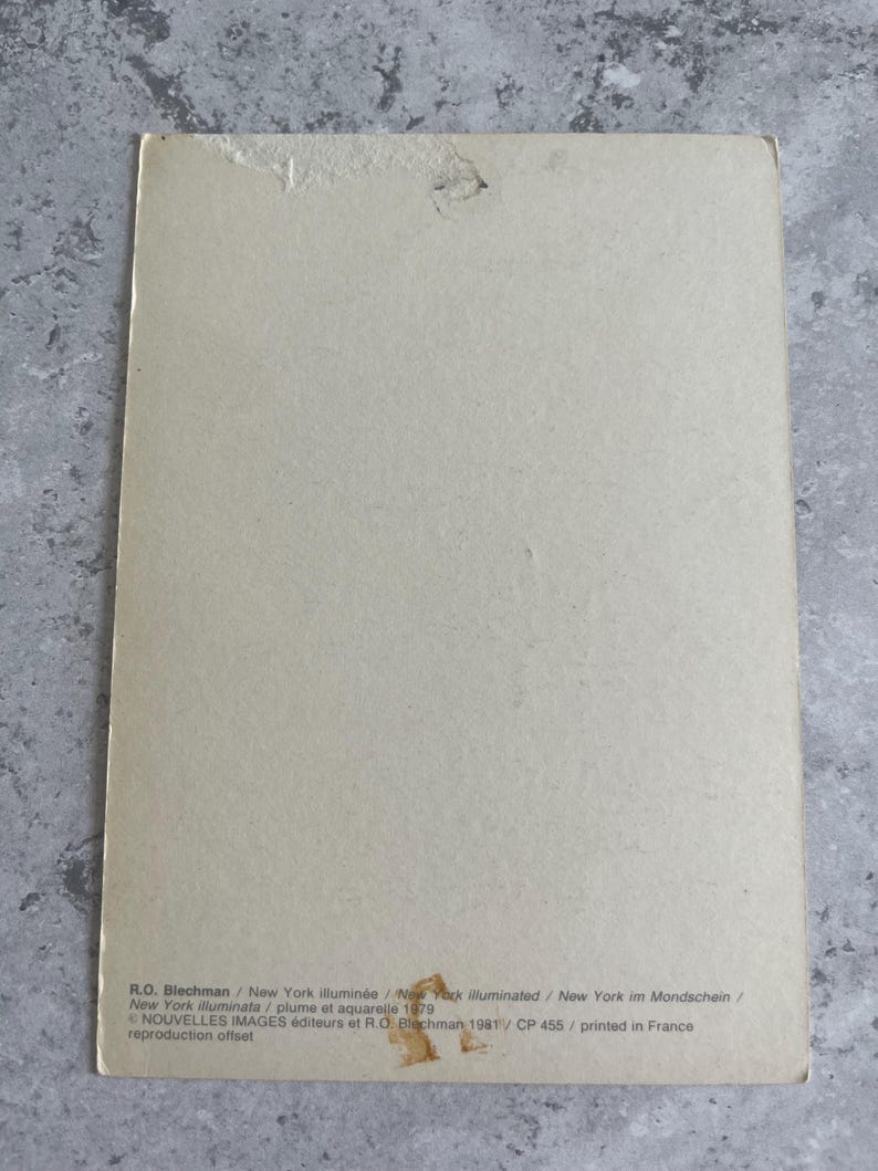 Vintage the New Yorker City Skyline Scene October 1979 Blank Postcard ...