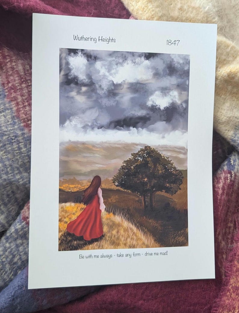 Wuthering Heights Art Print – Gothic Literary Illustration, Classic ...