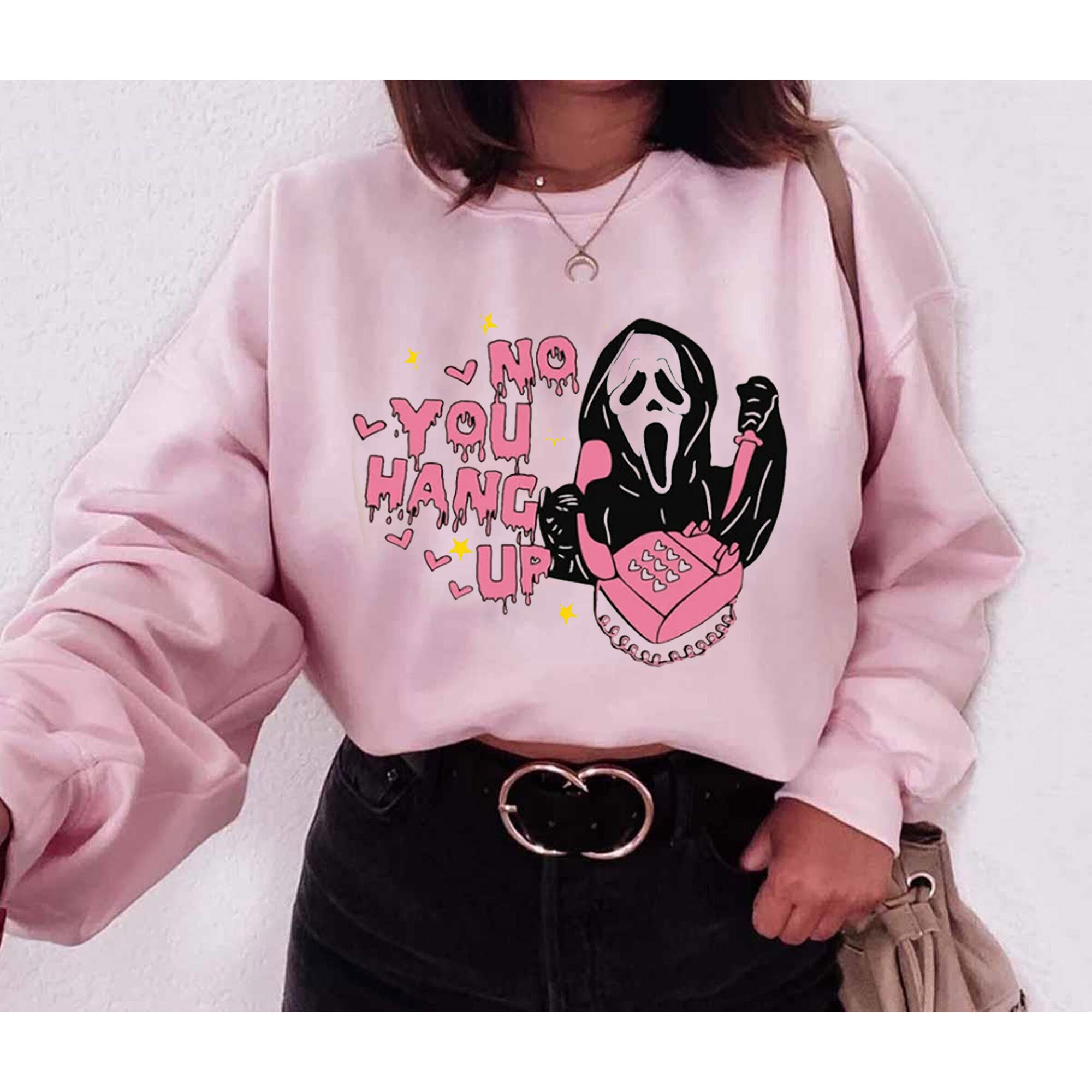 No You Hang Up Scream Mask Horror Movie Sweater, Funny Valentine ...