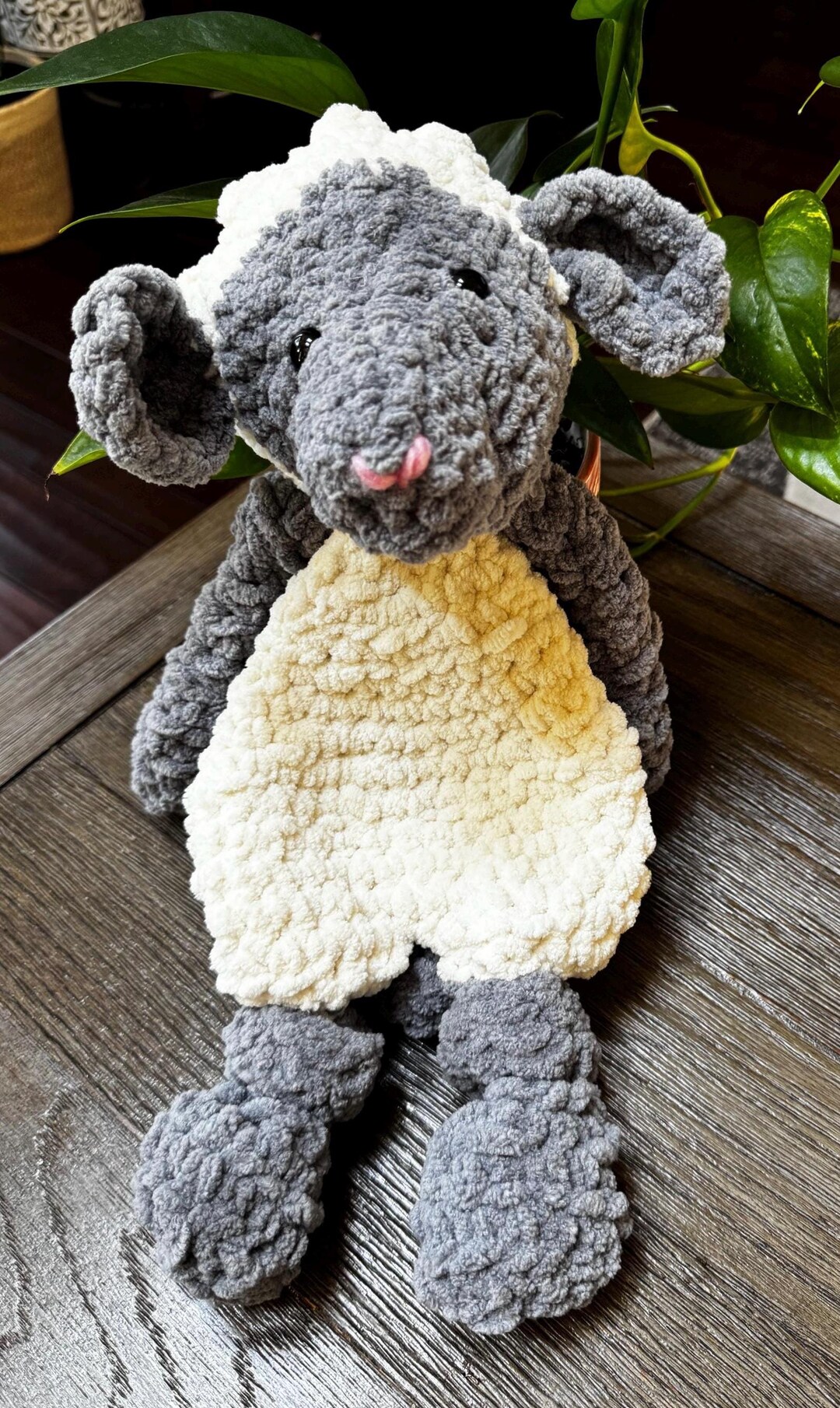 Hand Crocheted Lamb Lovey: Cream & Gray Sheep Stuffy - Etsy