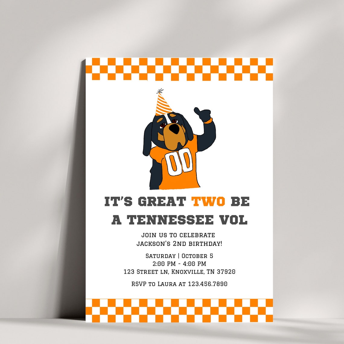 Tennessee Vols Birthday Party Invite | 2nd Birthday Boy Invite | Sports ...