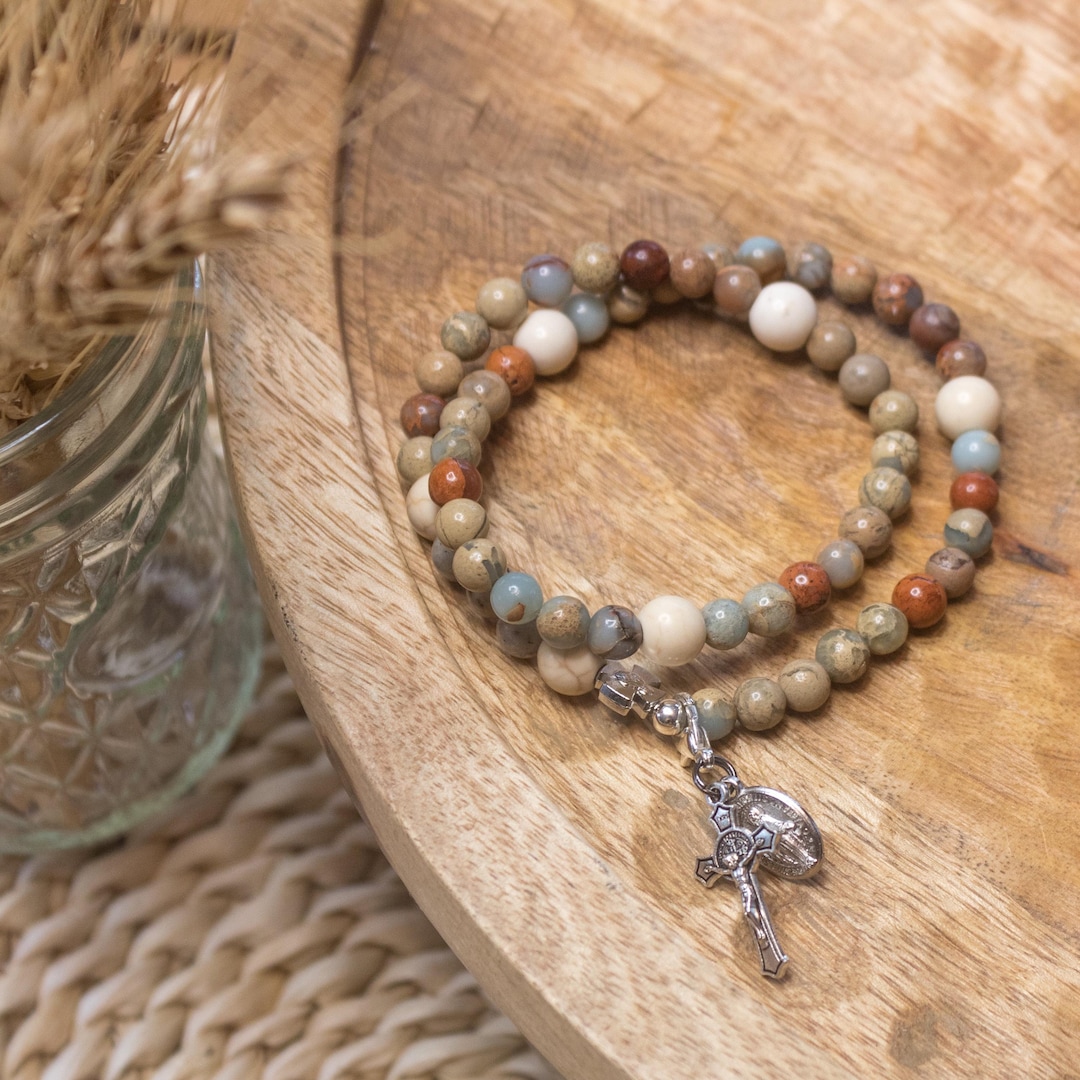 Chews Life Stretch and Wrap Rosary Bracelet: St. Margaret - Etsy
