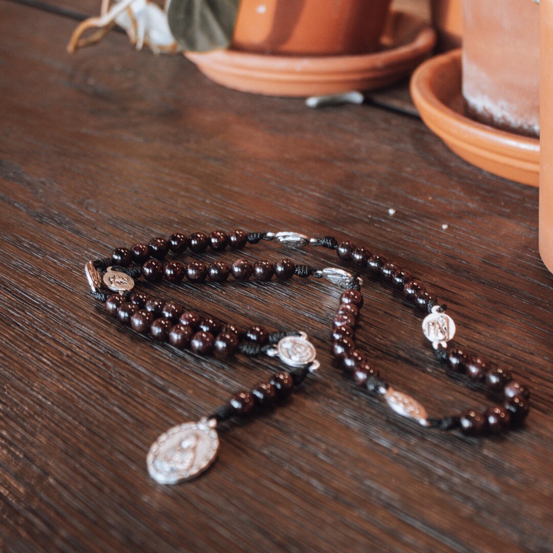 Full Sized Gemstone Rosary: Seven Sorrows (red Garnet) - Etsy