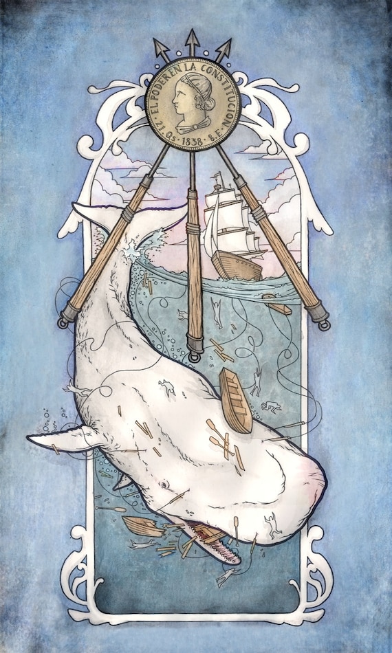 Moby Dick Art Print Etsy