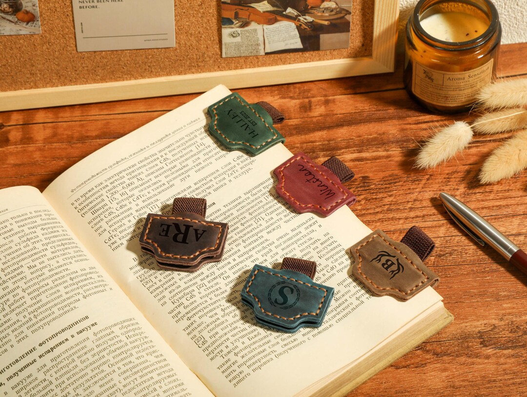 Personalized Magnetic Leather Pen Clip for Notebooks, Business Gift ...