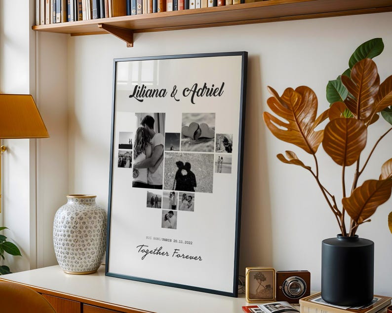 Personalized Custom Photo Collage Poster, Printed Gift, Love, Wedding ...
